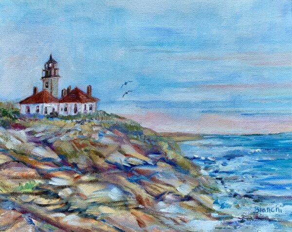 Ann Bianchi "Beavertail Lighthouse at Dawn" - Wickford Art Association